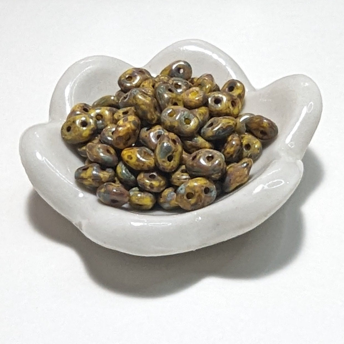 Superduo Dark Limon Travertine – Beads To Live By