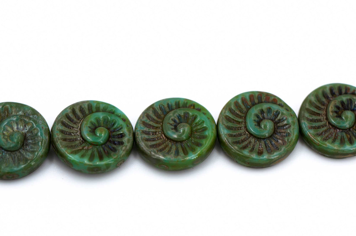 Ammonite Spiral, Jade Travertine – Beads To Live By